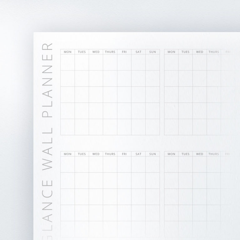 Undated Year at a Glance Wall Planner