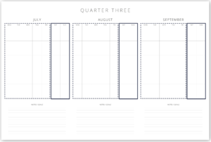 Undated Quarter at a Glance Wall Planner