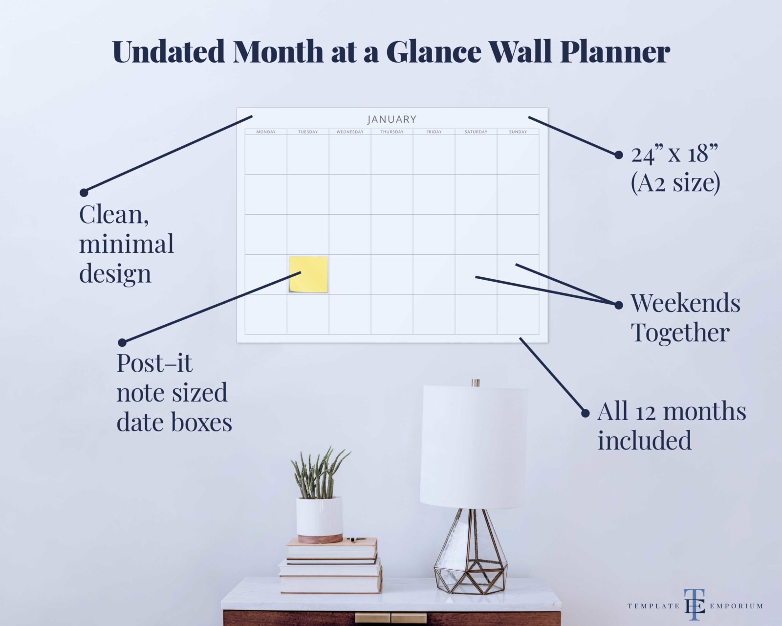 An Undated Wall Planner allows you to start using it at any time of the ...