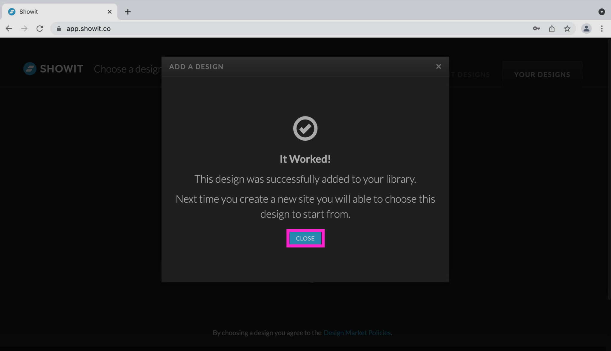 How to Import your Showit Template