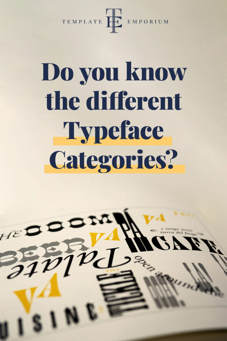 What are the different Typeface Categories?